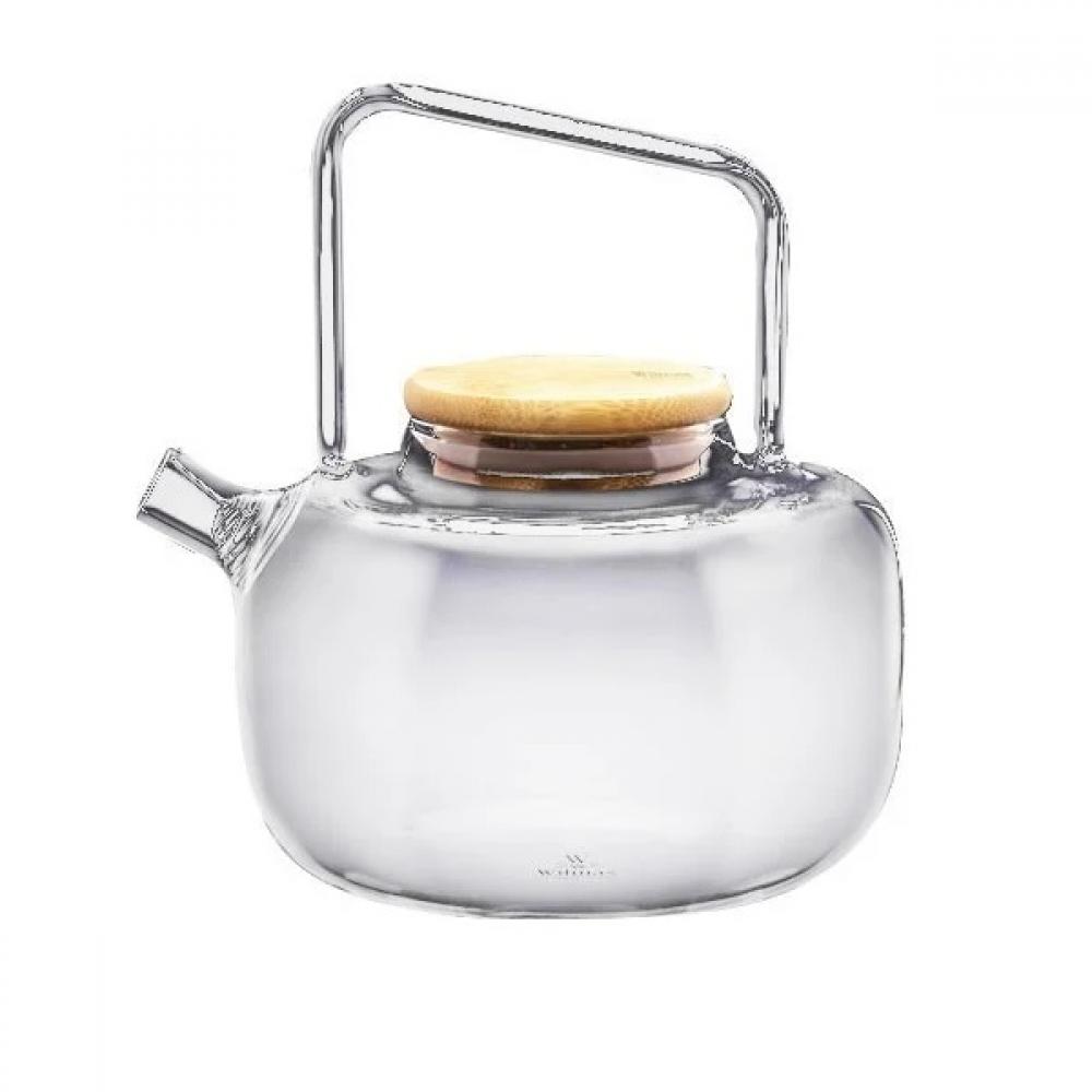 Rito.lv - Lai dzīve skan! :: TĒJKANNA 1L AR KOKA VĀCIŅU, STIKLS, Wilmax