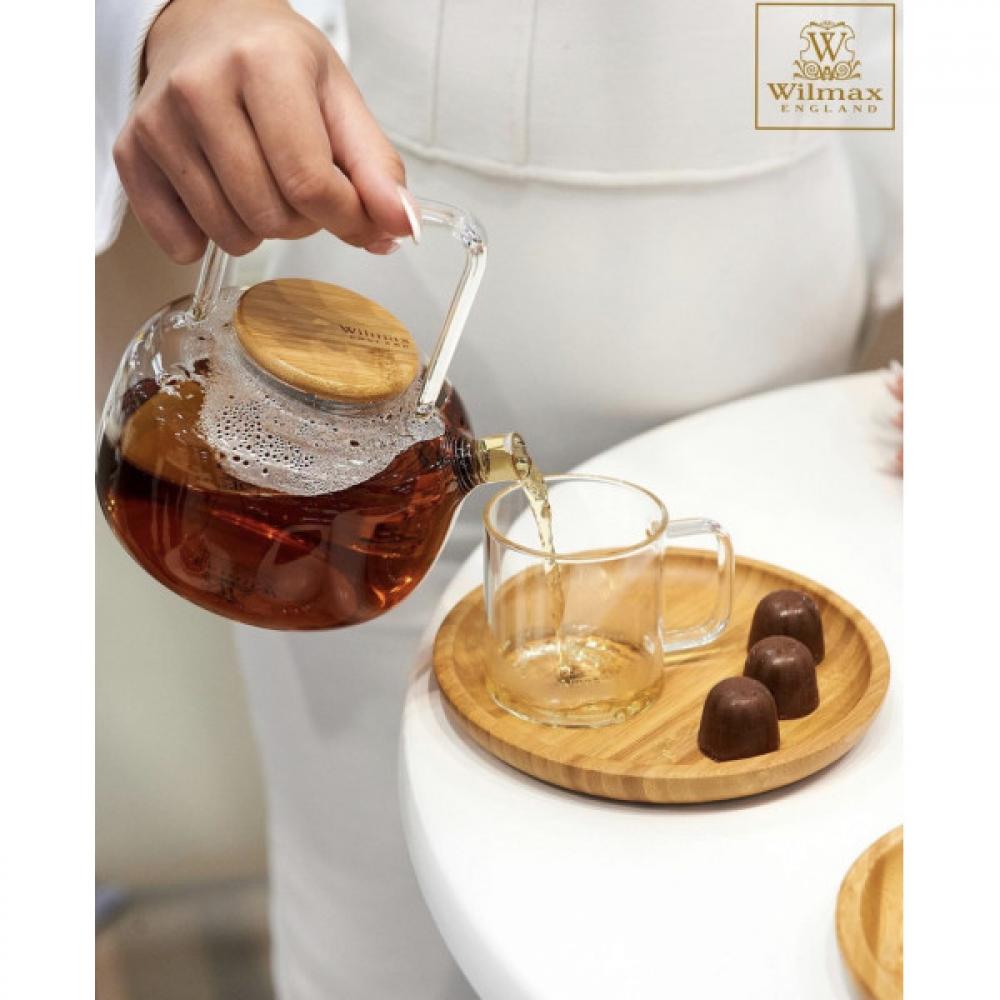 Rito.lv - Lai dzīve skan! :: TĒJKANNA 1L AR KOKA VĀCIŅU, STIKLS, Wilmax