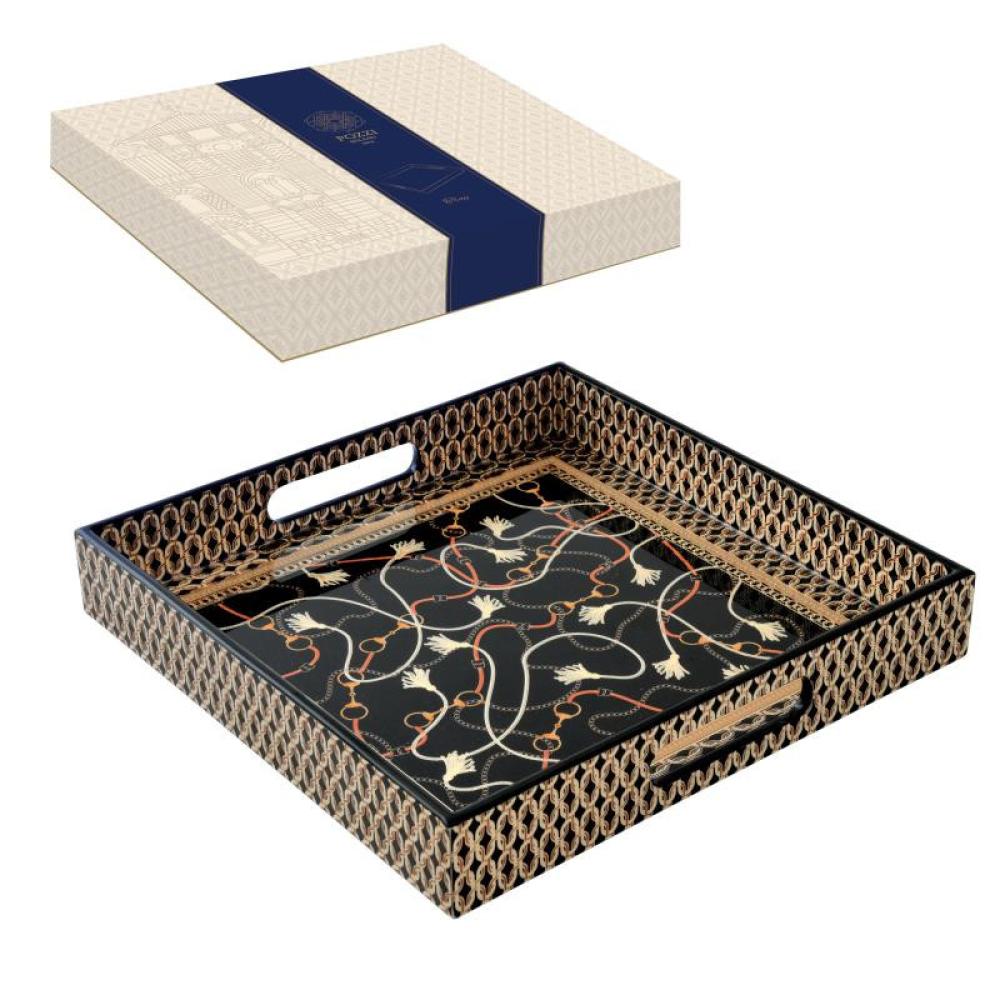 Rito.lv :: LUXURY PAPLĀTE 30x30x4.5CM, BRŪNA/MELNA, MDF, DĀVANU KSTĒ ...